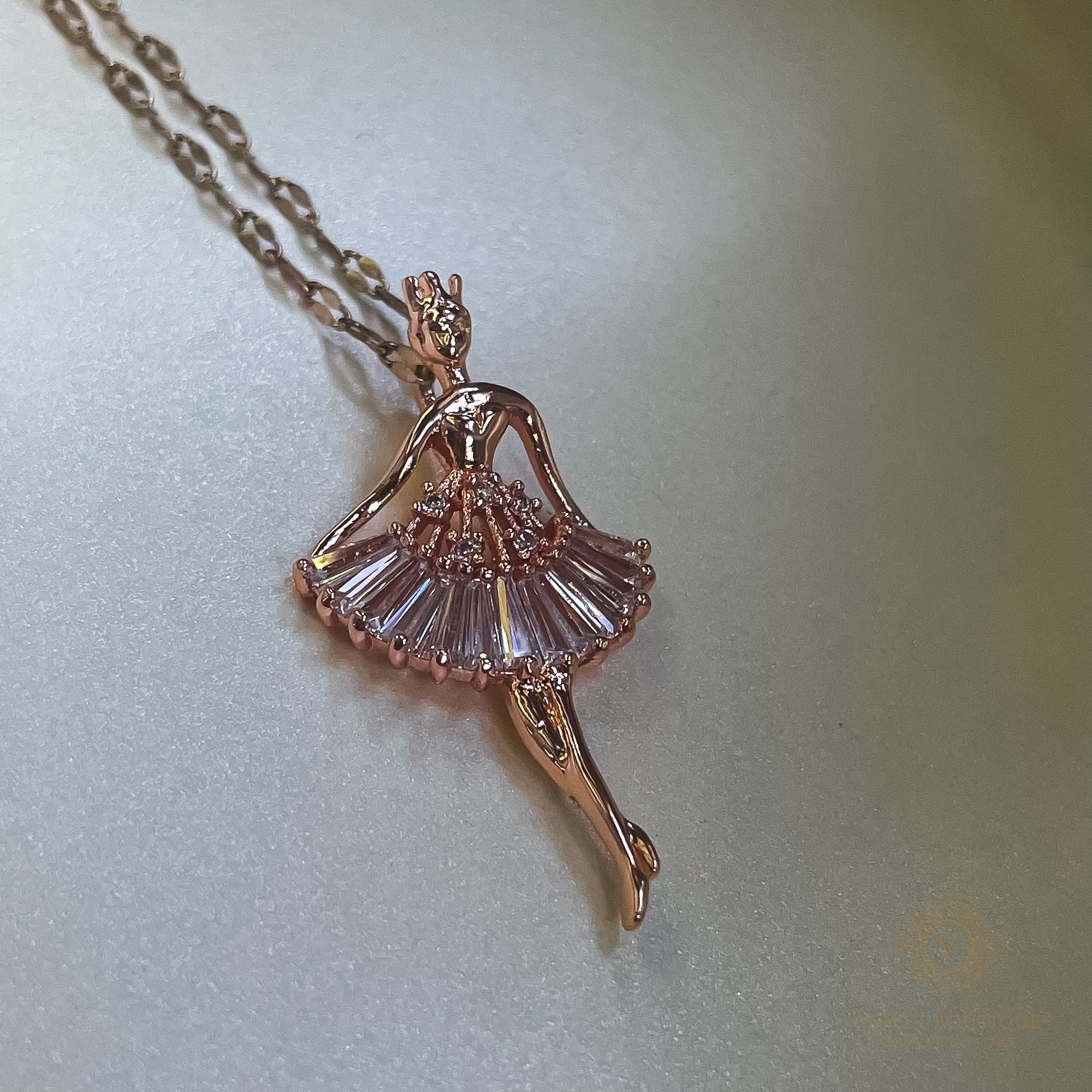 Elegant Dancer Ballerina Necklace, Graceful Ballet Dancer Pendant, Gold ...