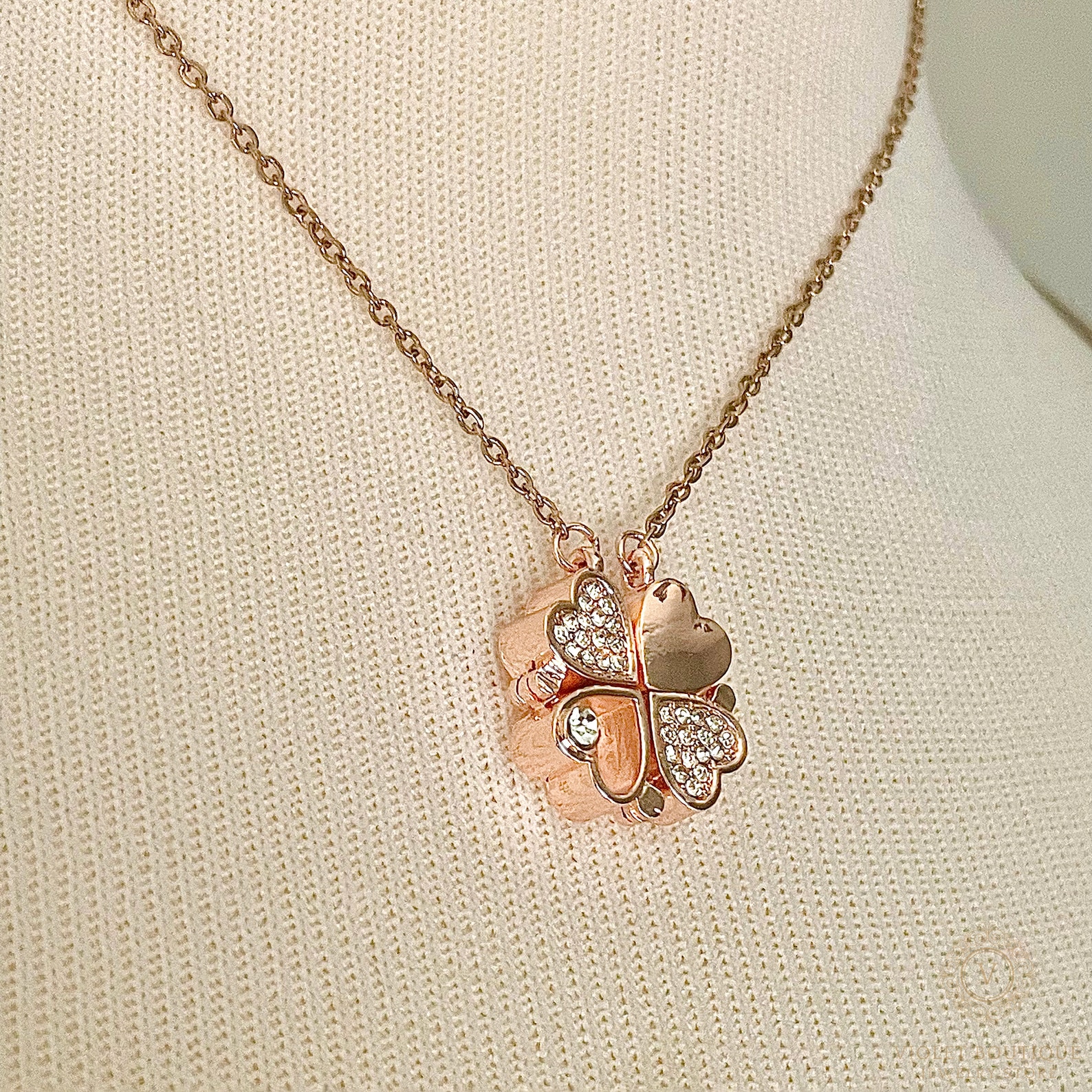 Heart Magnetic Pendant Necklace for Women Chain Jewel 4 Leaf - Etsy