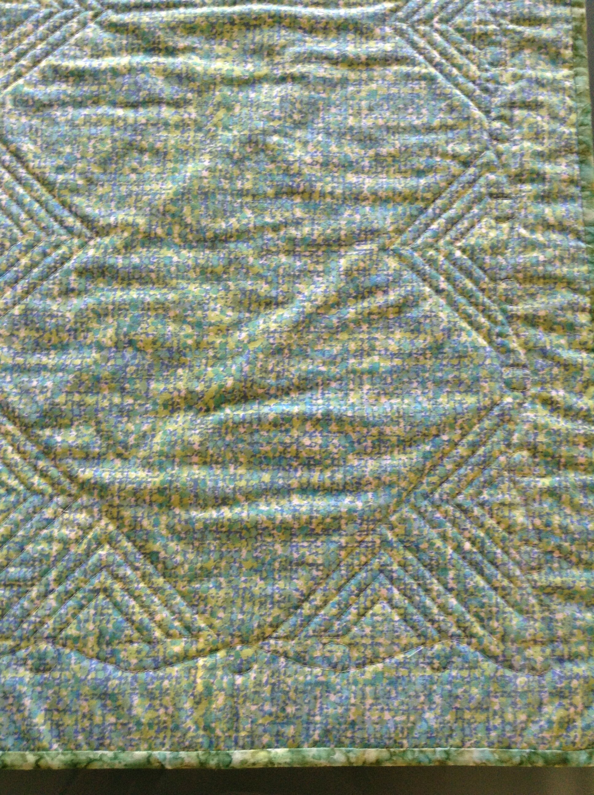 Quilted Blue & Green Batik Handmade Table Runner 36 1/2 X 17 3/4 ...