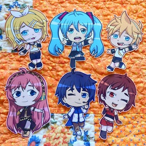 Vocaloid Chibi Handmade Stickers- Hatsune Miku, Rin Kagamine, Len ...
