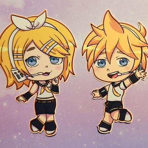 Vocaloid Chibi Handmade Stickers- Hatsune Miku, Rin Kagamine, Len ...