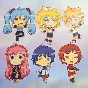 Vocaloid Chibi Handmade Stickers- Hatsune Miku, Rin Kagamine, Len ...