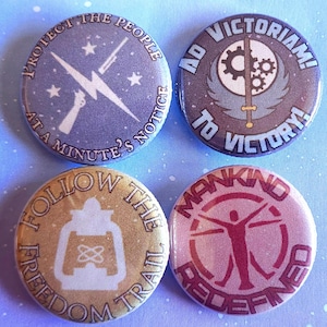 Fallout Faction Inspired Handmade Buttons- Fallout 1/2, 3, New Vegas, 4 ...
