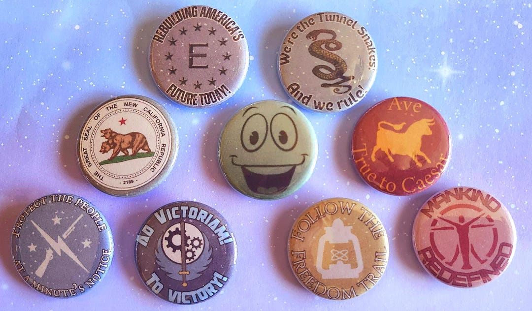 Fallout Faction Inspired Handmade Buttons- Fallout 3, 4 & New Vegas - Etsy