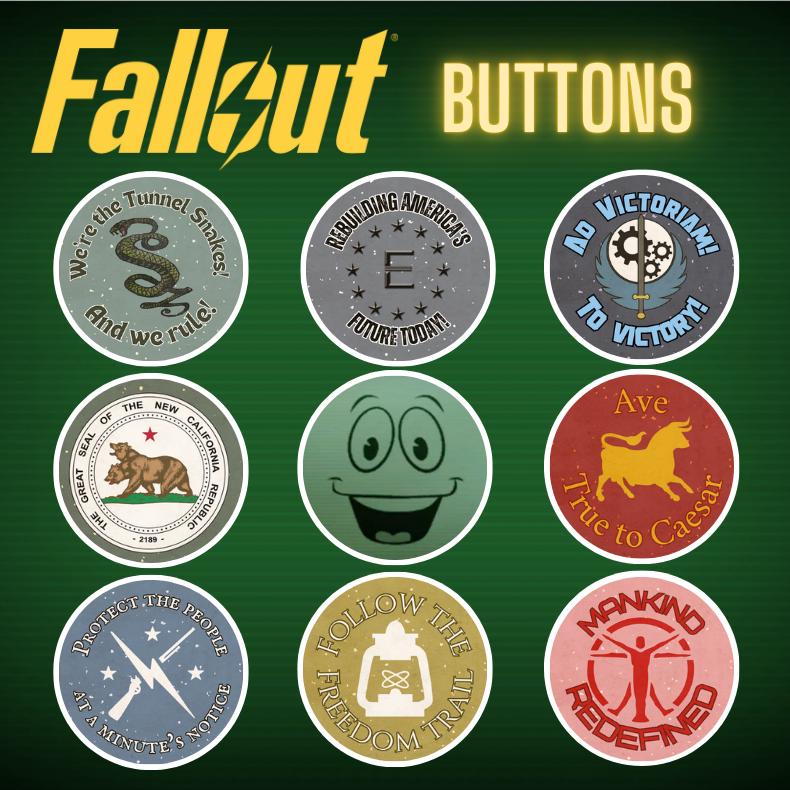 Fallout Faction Inspired Handmade Buttons- Fallout 3, 4 & New Vegas - Etsy