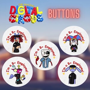 The Amazing Digital Circus Inspired Handmade Vinyl Buttons - Gangle ...