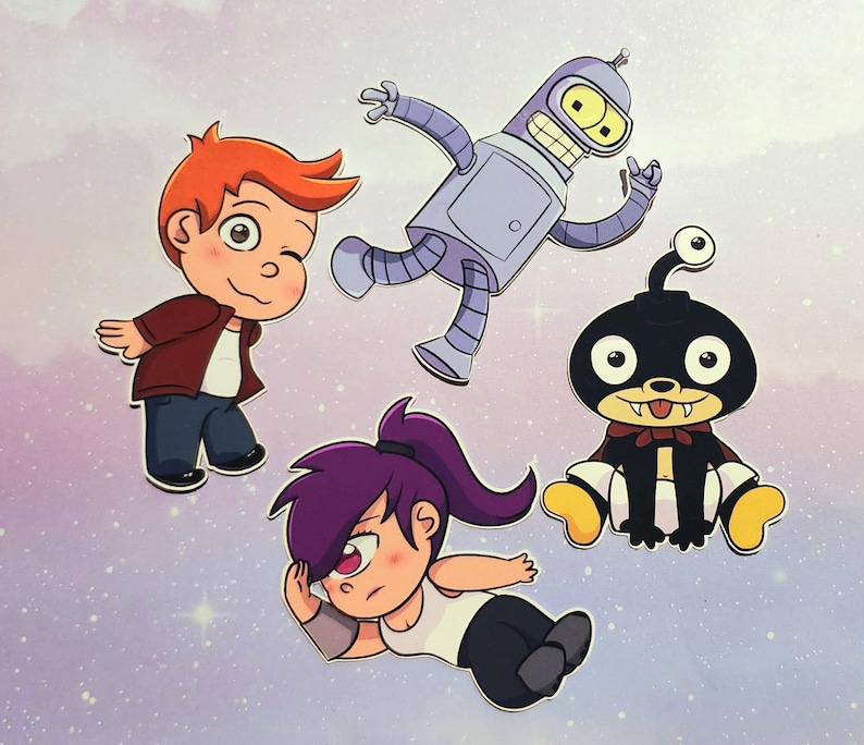Futurama Chibi Stickers – Handmade Glossy Vinyl Die-cut Stickers - Etsy