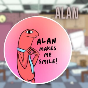 Smiling Friends Handmade Buttons- Pim, Charlie, Alan (allan), and Glep ...