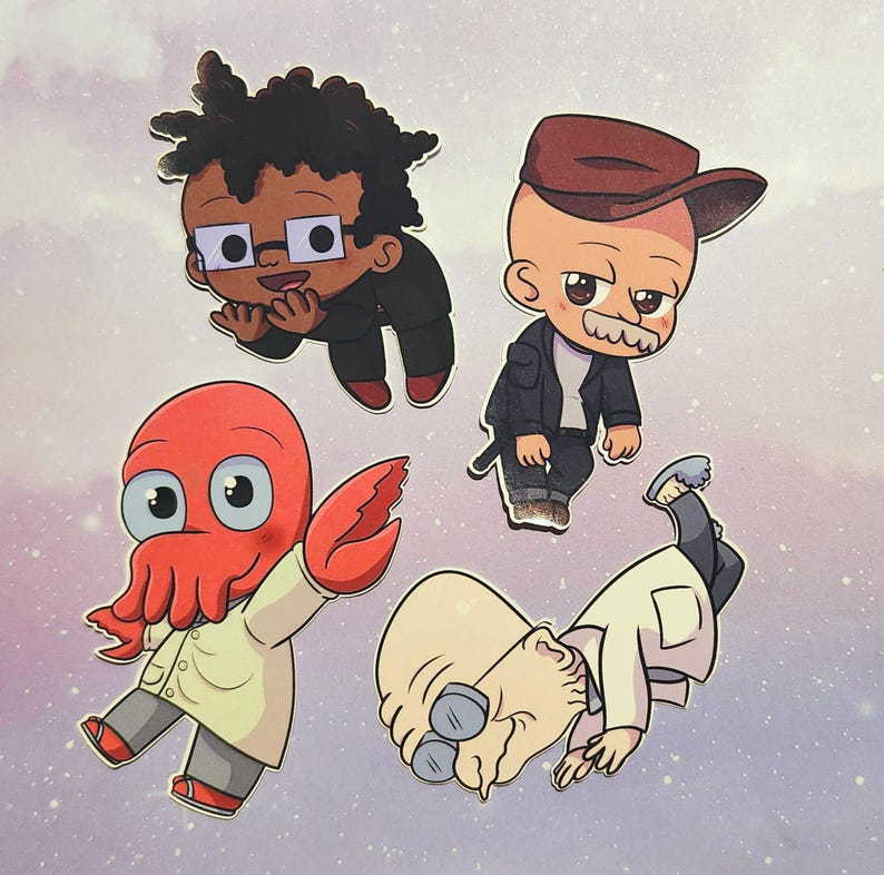 Futurama Chibi Stickers – Handmade Glossy Vinyl Die-cut Stickers - Etsy