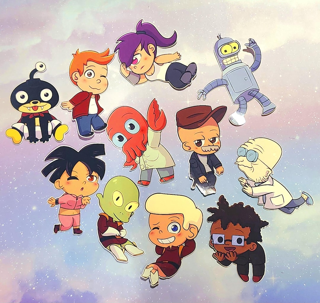 Futurama Chibi Handmade Stickers- Bender, Leela, Fry, Nibbler ...