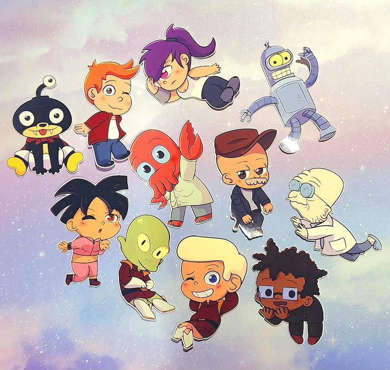 Futurama Chibi Stickers – Handmade Glossy Vinyl Die-cut Stickers - Etsy
