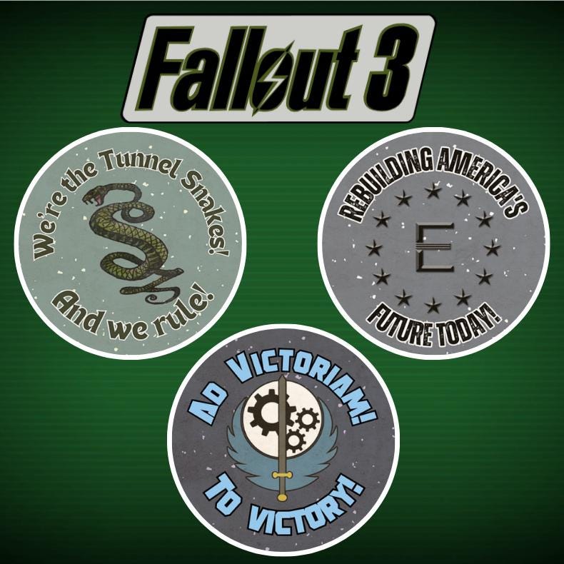 Fallout Faction Inspired Handmade Buttons- Fallout 3, 4 & New Vegas - Etsy