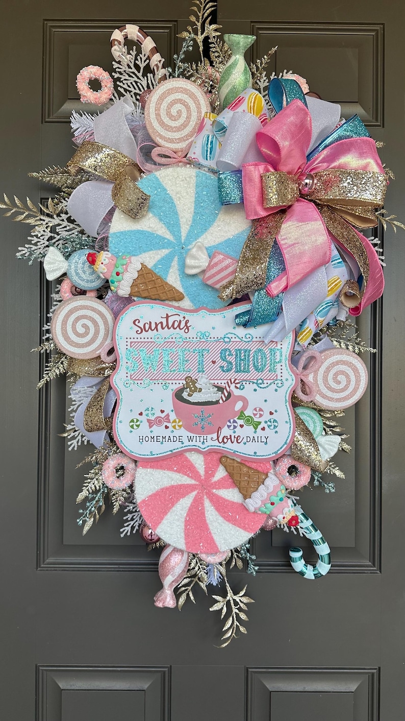 Santa’s Sweet Shop Christmas Swag Wreath - Etsy