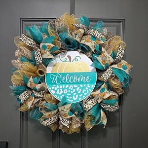 Vibrant Fall Cheetah Print Welcome Wreath - Etsy