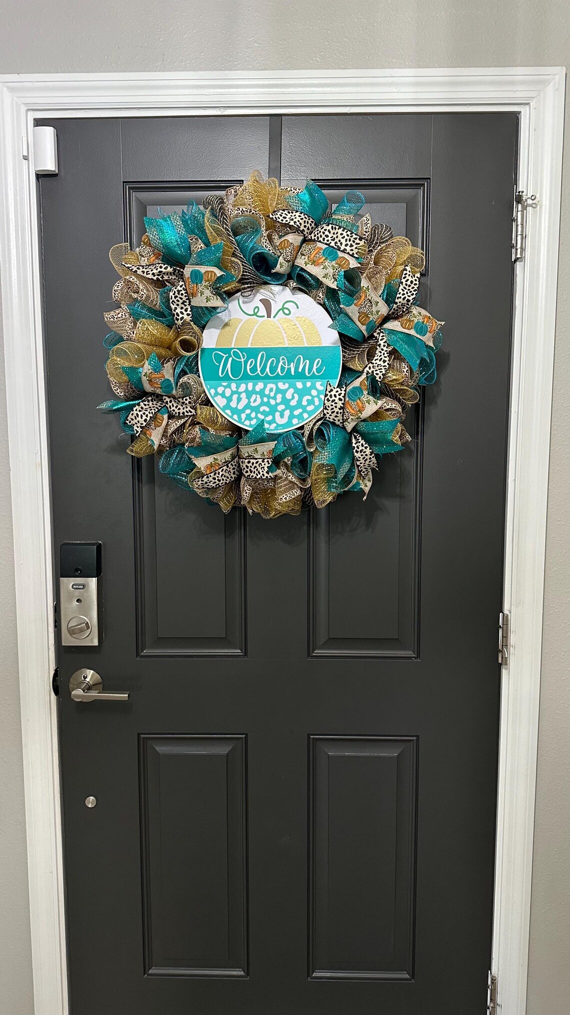 Vibrant Fall Cheetah Print Welcome Wreath - Etsy