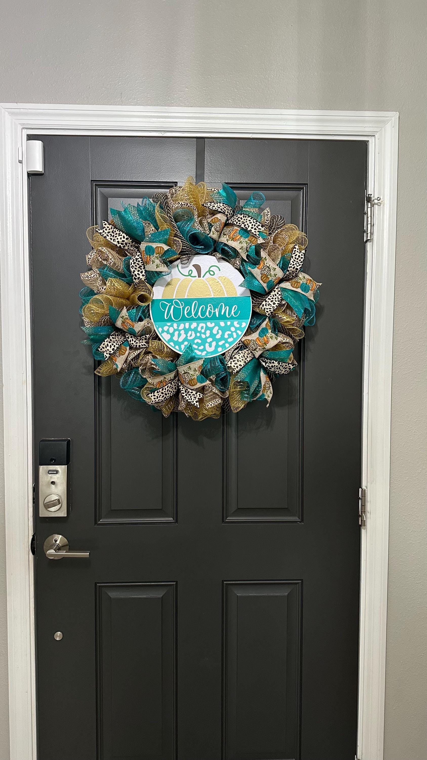 Vibrant Fall Cheetah Print Welcome Wreath - Etsy