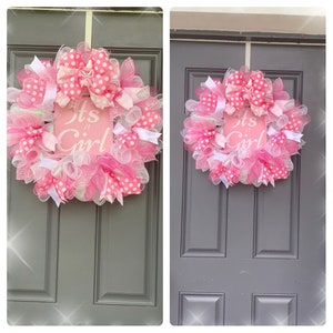 Its A Girl Deco Mesh Wreath | Etsy