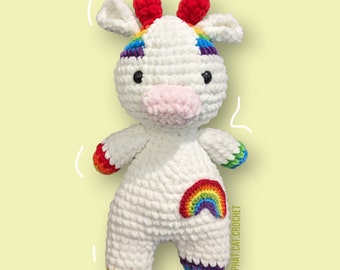 Rainbow Cow Plush - Etsy