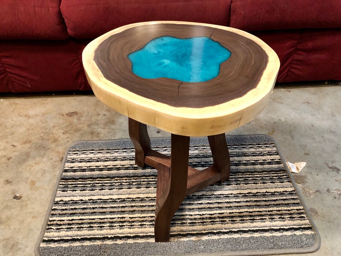Walnut River Tree Stump Coffee Table - Etsy