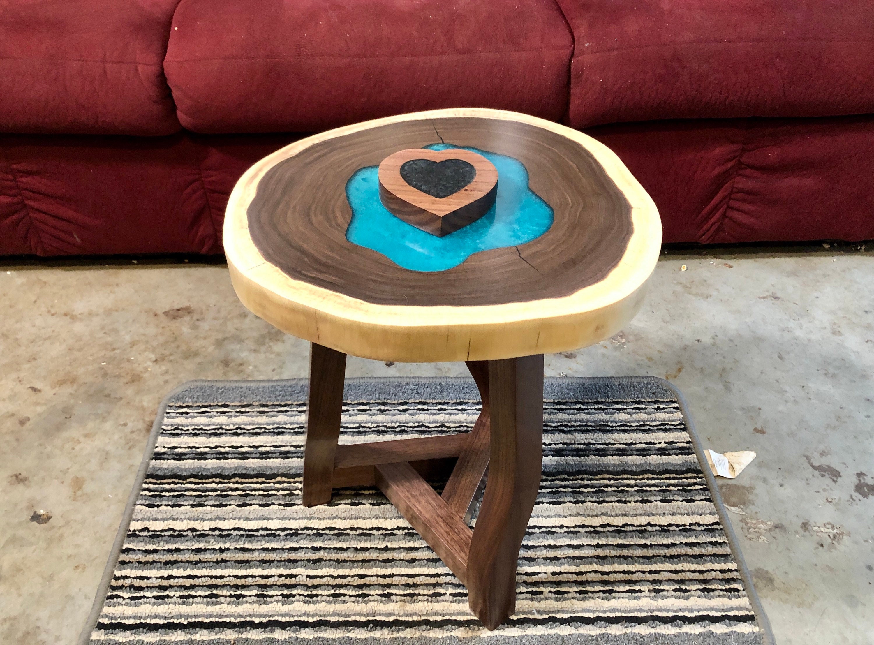 Walnut River Tree Stump Coffee Table - Etsy
