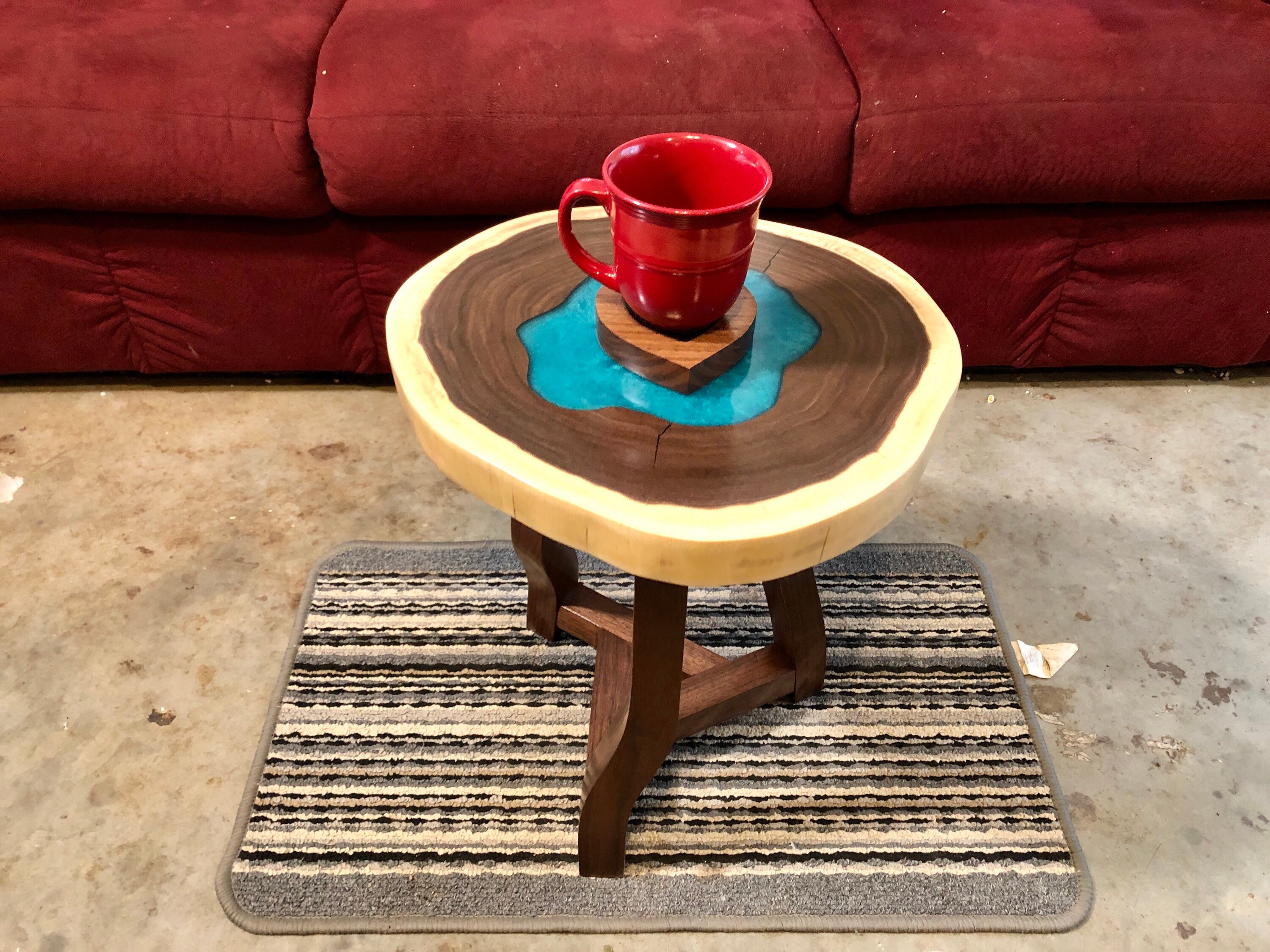 Walnut River Tree Stump Coffee Table - Etsy