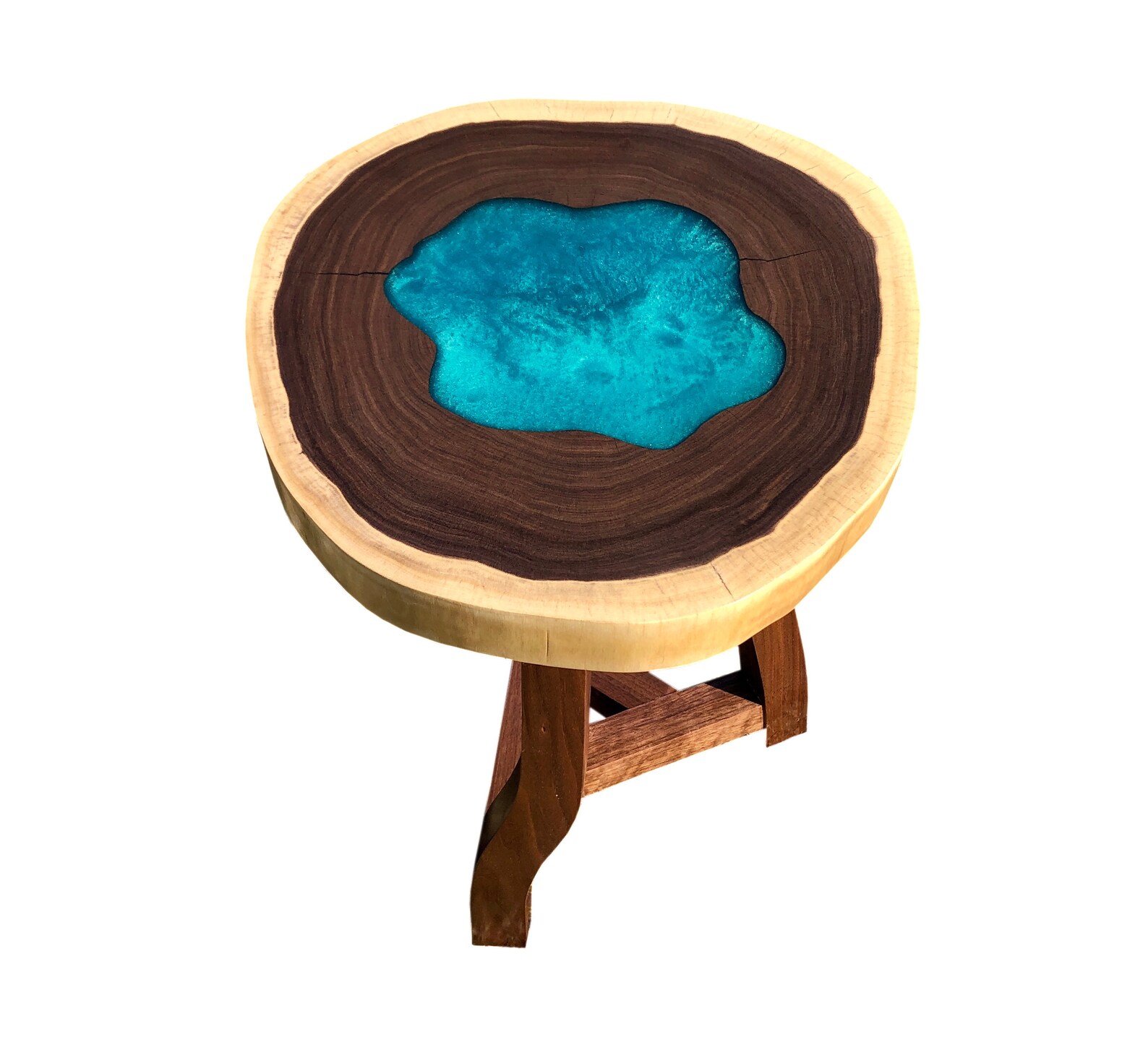 Walnut River Tree Stump Coffee Table - Etsy