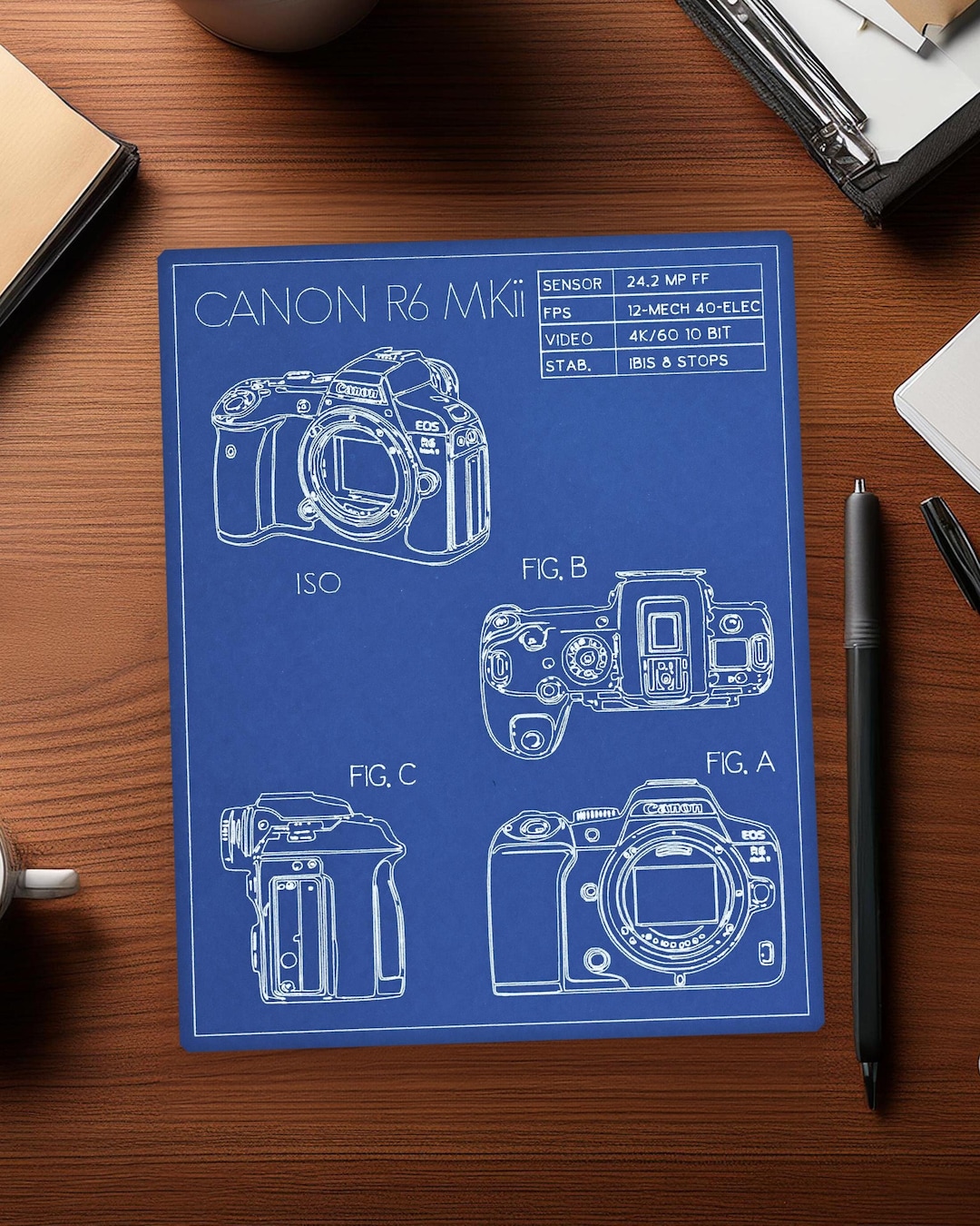 Canon Camera Blueprint Canon R6 Mkii Wall Art Schematic - Etsy