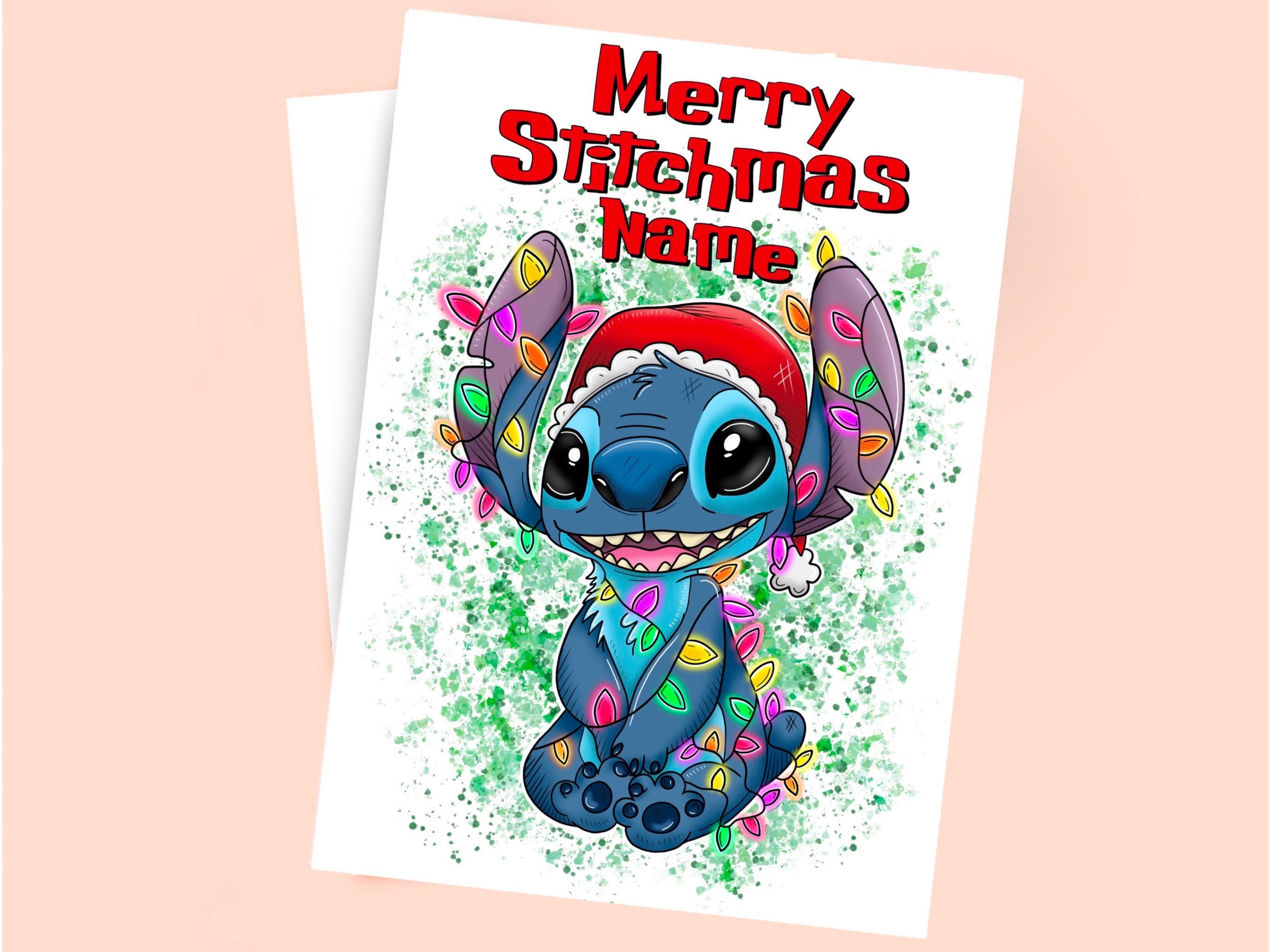 Personalised Disney's Stitch Christmas Card, Merry Stitchmas, Kids ...
