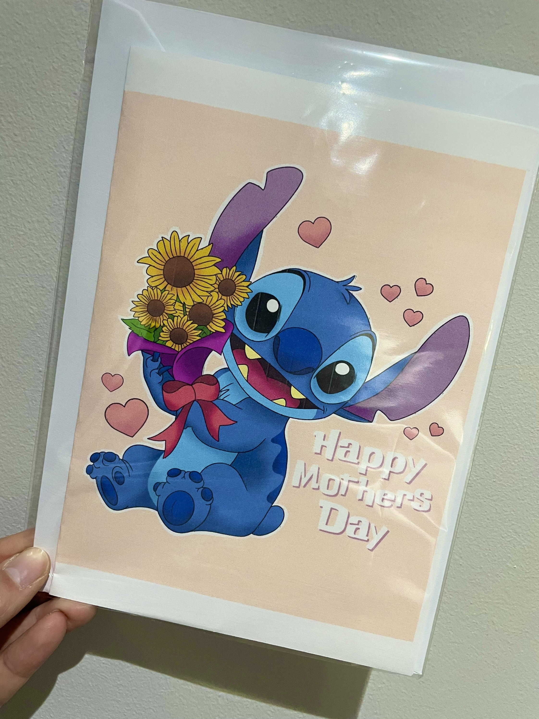 Disney Stitch happy Mothers Day Card, Sunflower Bouquet, Lilo & Stitch ...