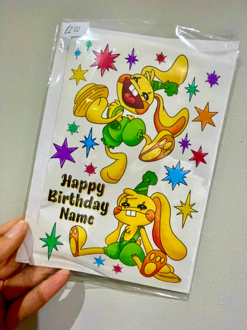 Poppy Playtime Bunzo Bunny Personalised Birthday Card, Happy Birthday ...