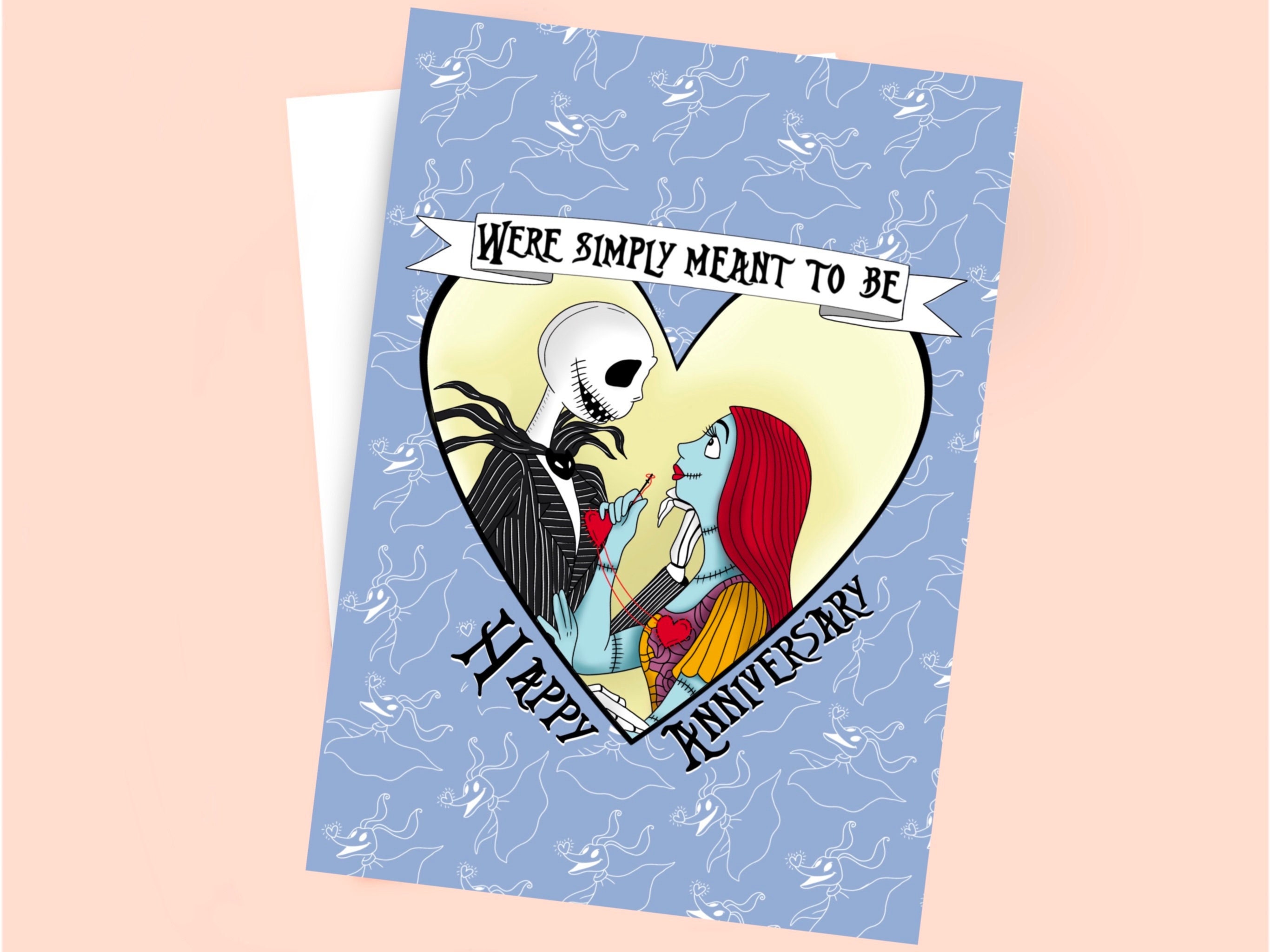Jack Skellington & Sally Nightmare Before Christmas Anniversary Card ...