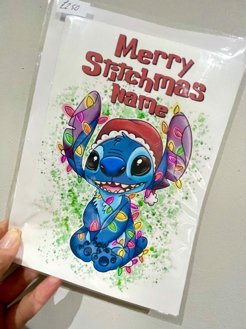 Personalised Disney's Stitch Christmas Card, Merry Stitchmas, Kids ...