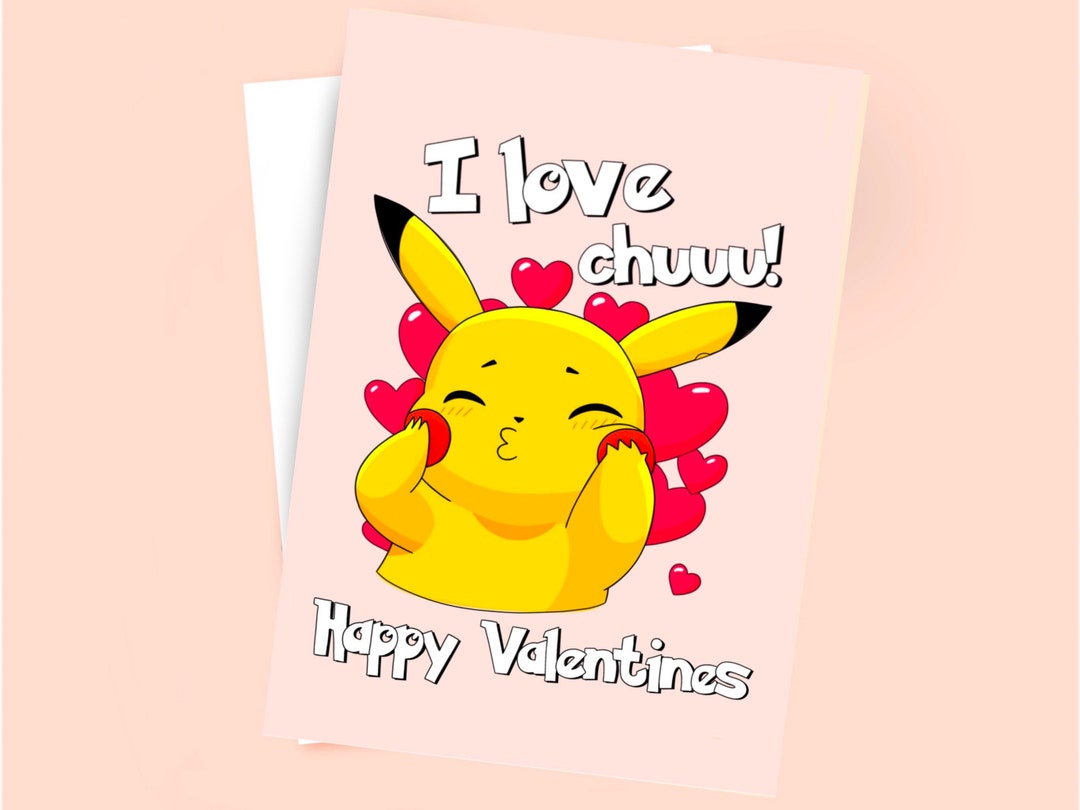 Pikachu I Love Chuuu Valentines Day Card, Pokemon Cards, Anime, Pokemon ...