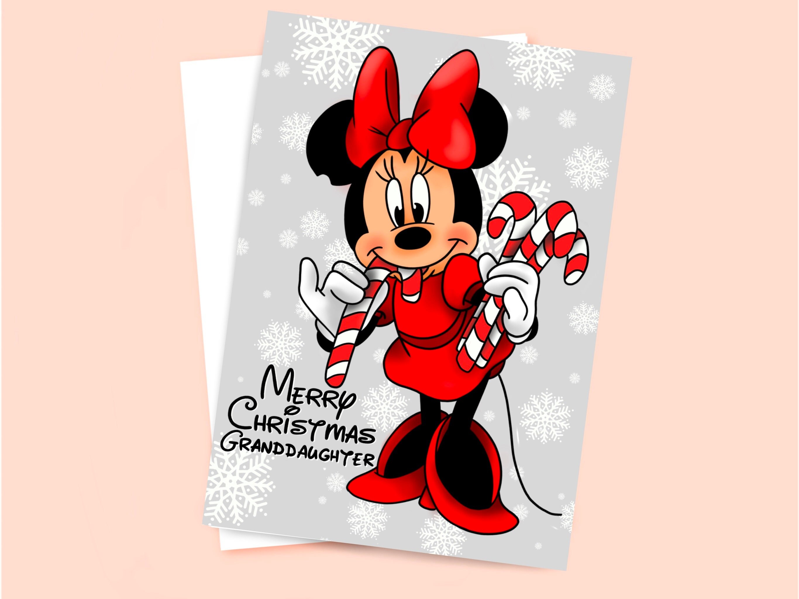 Disney's Minnie Mouse Christmas Card for Granddaughter, Merry Christmas ...