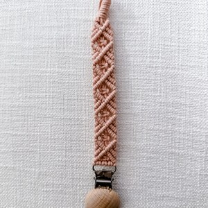 Macrame Pacifier Clip Wood Binky Clip Handmade Binky Clip - Etsy