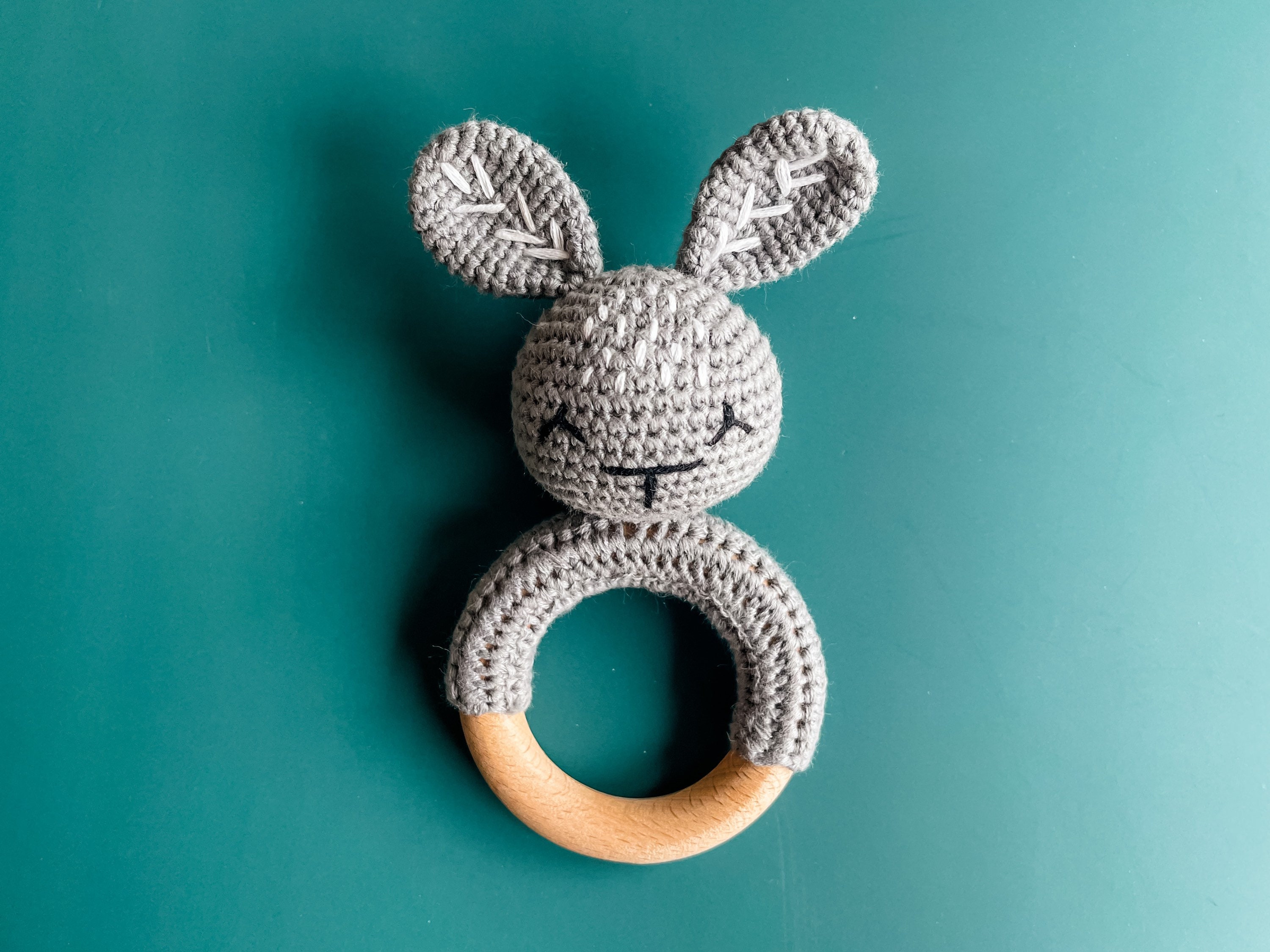 Cotton Knit Animal Wood Ring Rattle - Etsy