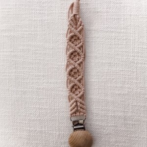 Macrame Pacifier Clip Wood Binky Clip Handmade Binky Clip - Etsy