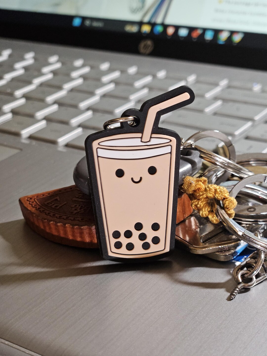 Custom Adorable Bubble Tea Keychain Charm Gift Accessory Boba Idea for ...