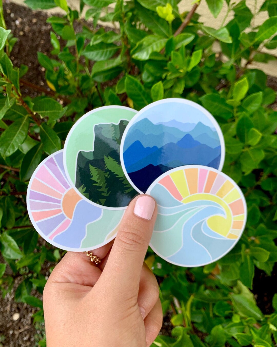 Nature Landscape Sticker Pack Collection, Glossy Coated Vinyl Contour ...