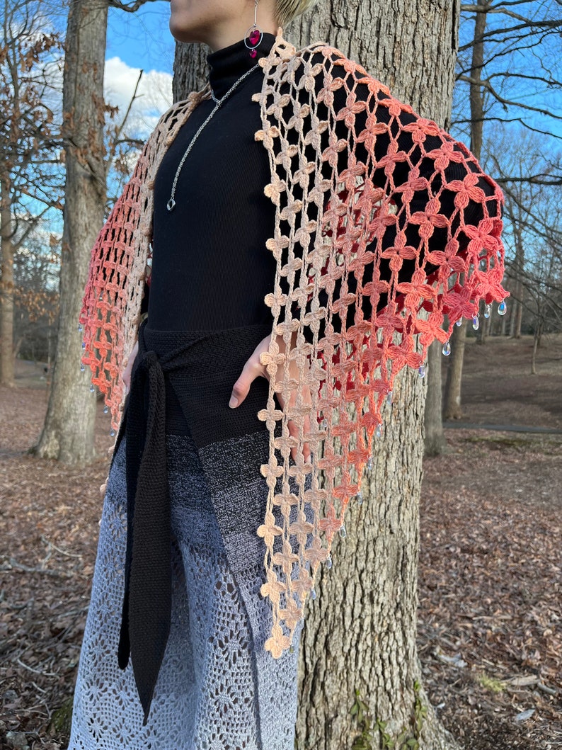 Blossamer Shawl Easy Flower Lace Crochet Pattern - Etsy
