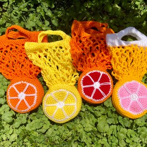 Foldable Crochet Market Bag Pattern—foldable Orange Bag—crochet ...