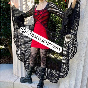 Arachne's Curse Coat | Spiderweb Mandala Duster Crochet Pattern (size ...