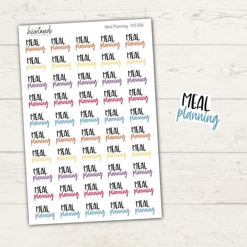 Craft Supplies & Tools Handwritten Meal Plans Script Sticker for Planners Small Script Planner ...