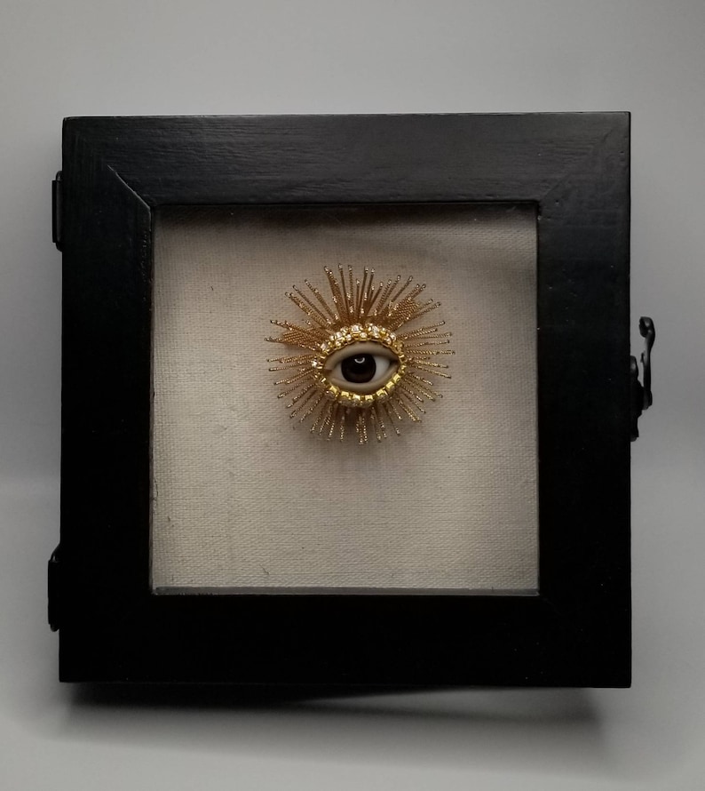 Sea Urchin Wink - Gold Tone Eyeball Brooch Pin - Etsy