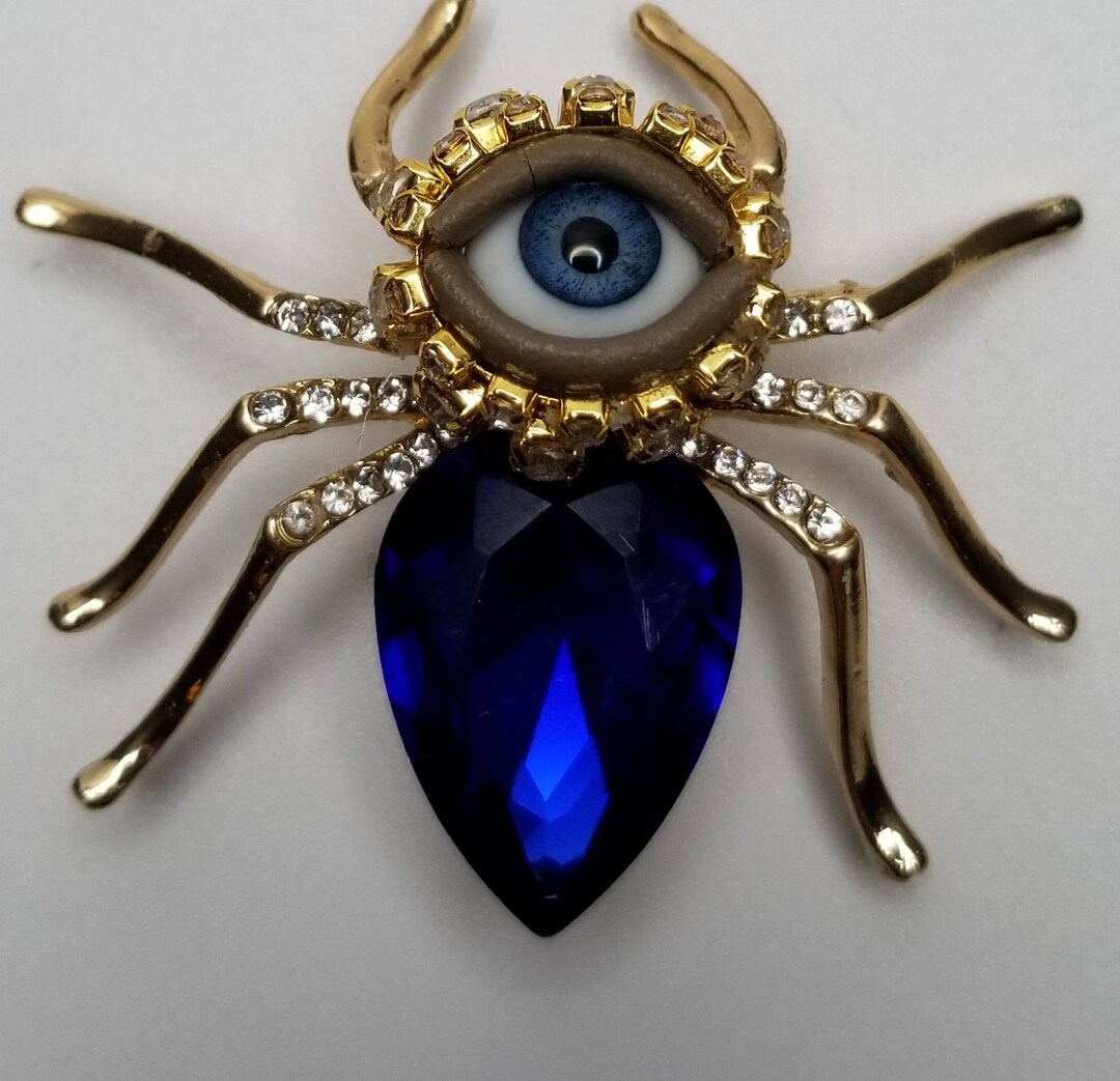 Blue Ice Spider Wink Lovely Eyeball Pin/brooch Available Alone or With ...