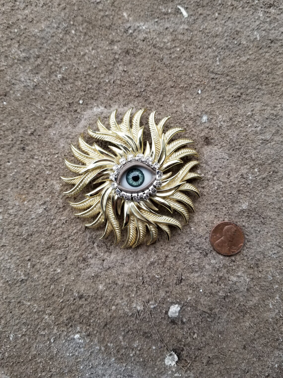 Galileo Wink - Vintage Brooch. Striking Mixed Media Art Pin. Statement ...