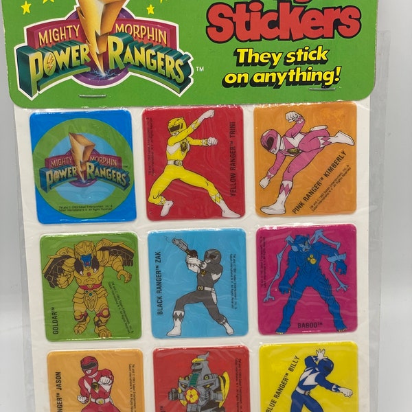 Mighty Morphin Power Ranger Stickers - Etsy