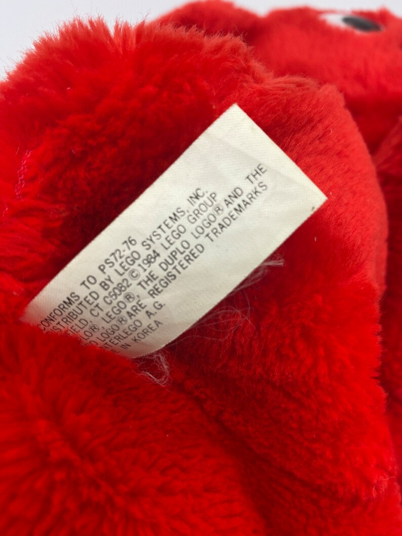 Vintage 1984 LEGO Duplo Red Rabbit Plush Zipper Carry/storage Bag - Etsy