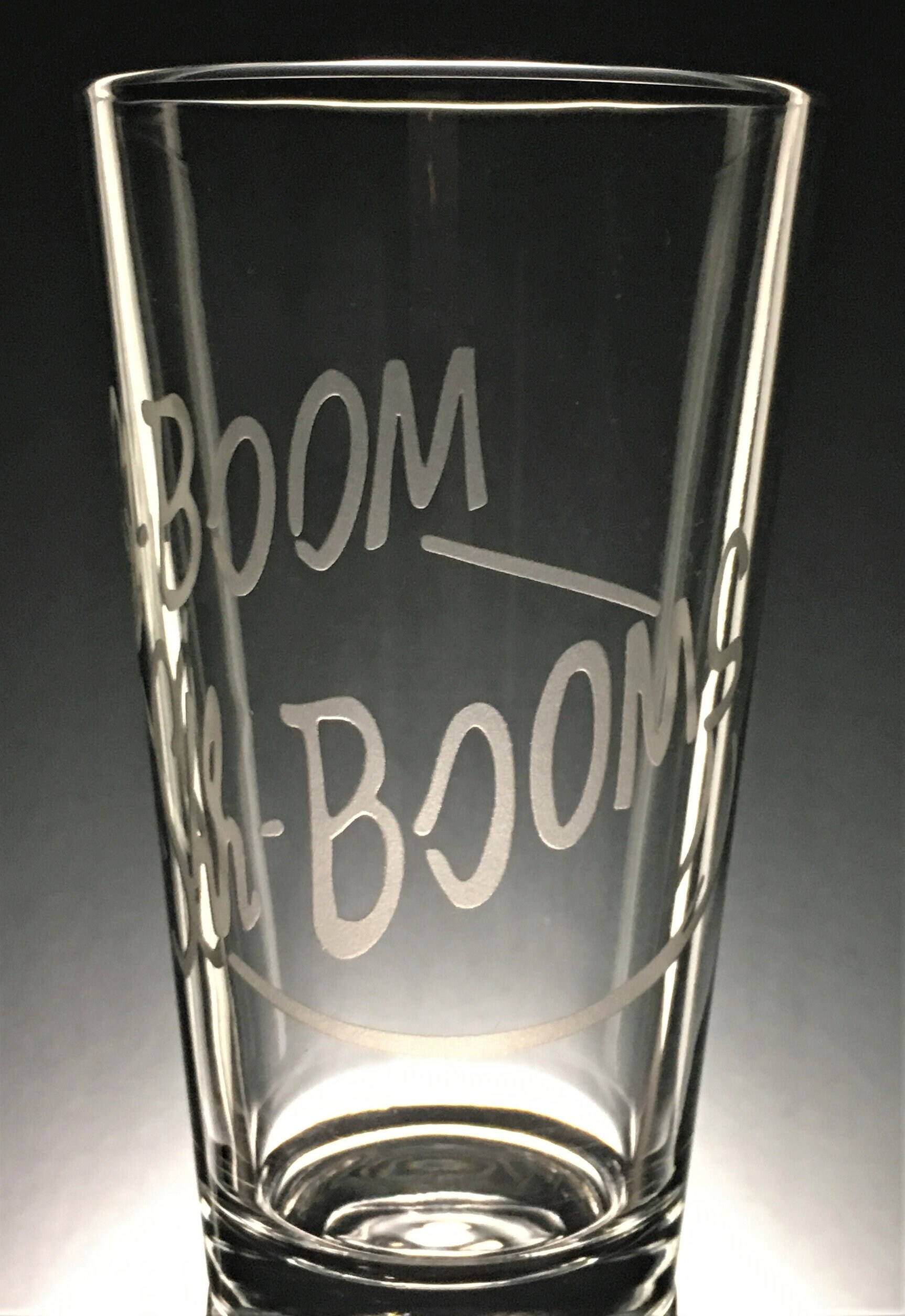 Shh Boom-shh Booms East Bound and Down Sandblasted Glasses - Etsy