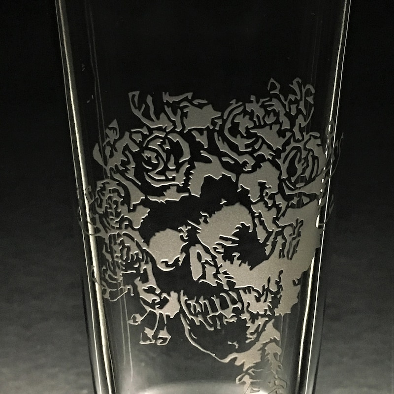 Skull and Rose Glassware - Etsy